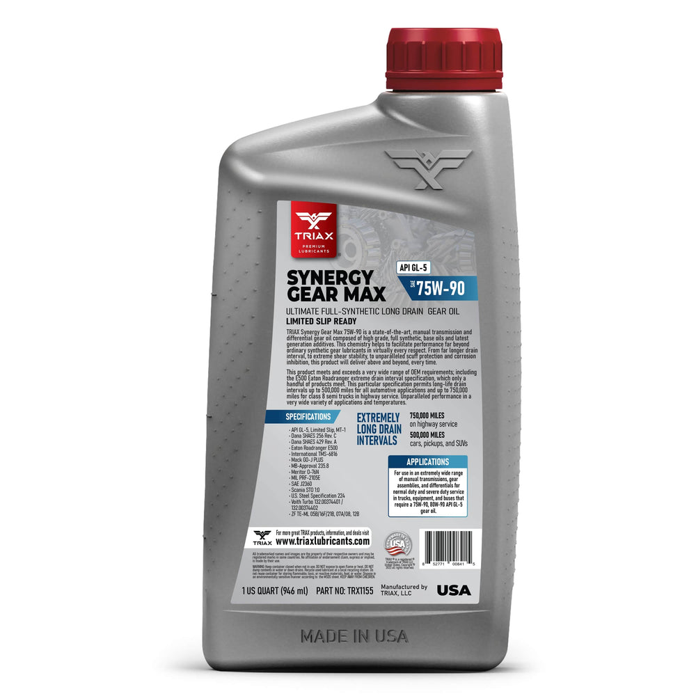 TRIAX Synergy Gear Max 75W-90 GL-5 – TRIAX Lubricants